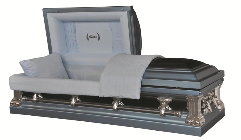 China Cheap Twotone Blue Black Square Corner Casket Suppliers in China